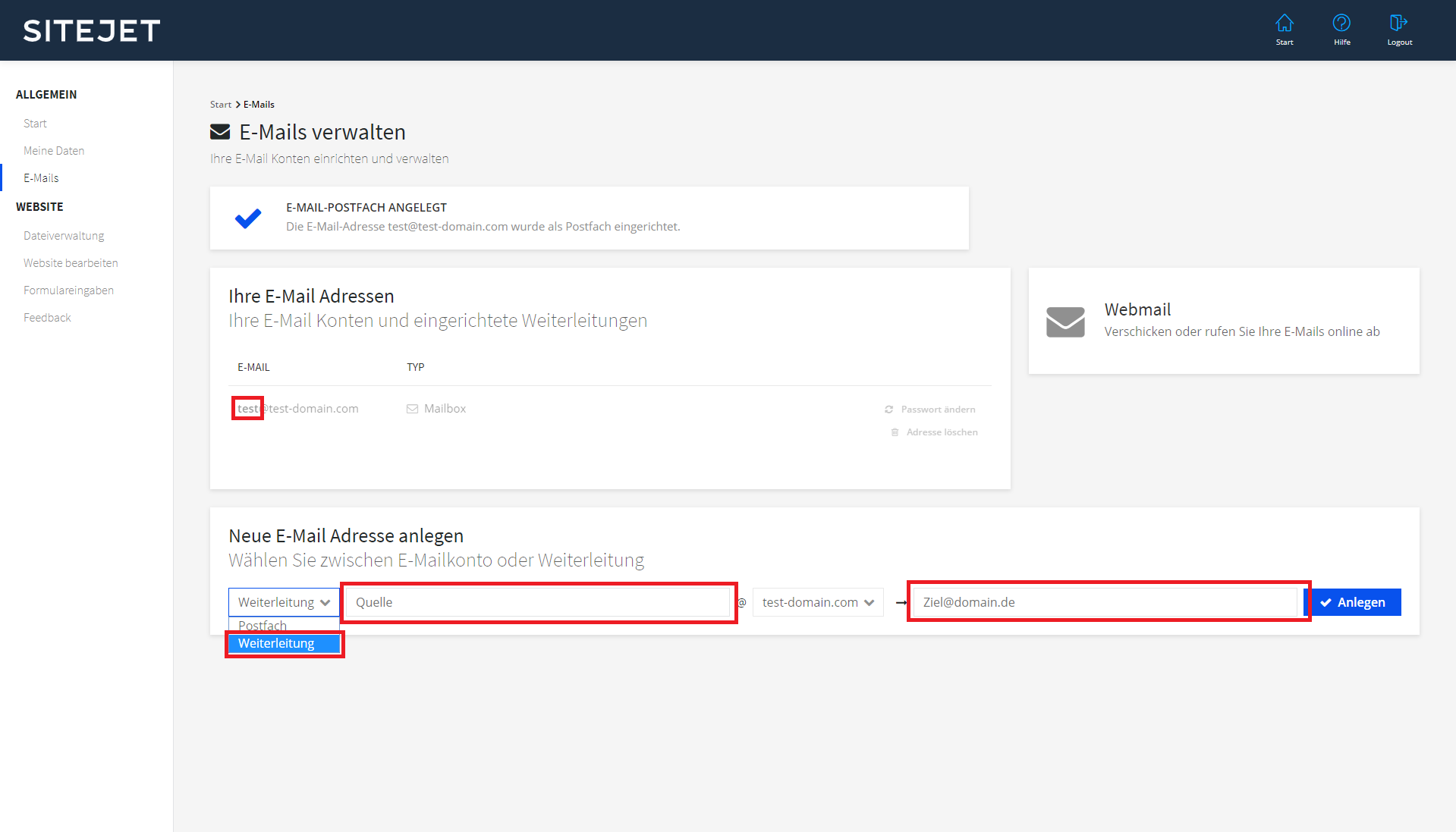 Whitelabel – Sitejet Hilfe