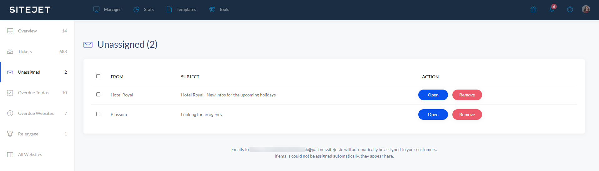 Messages and Ticket System – Sitejet Help